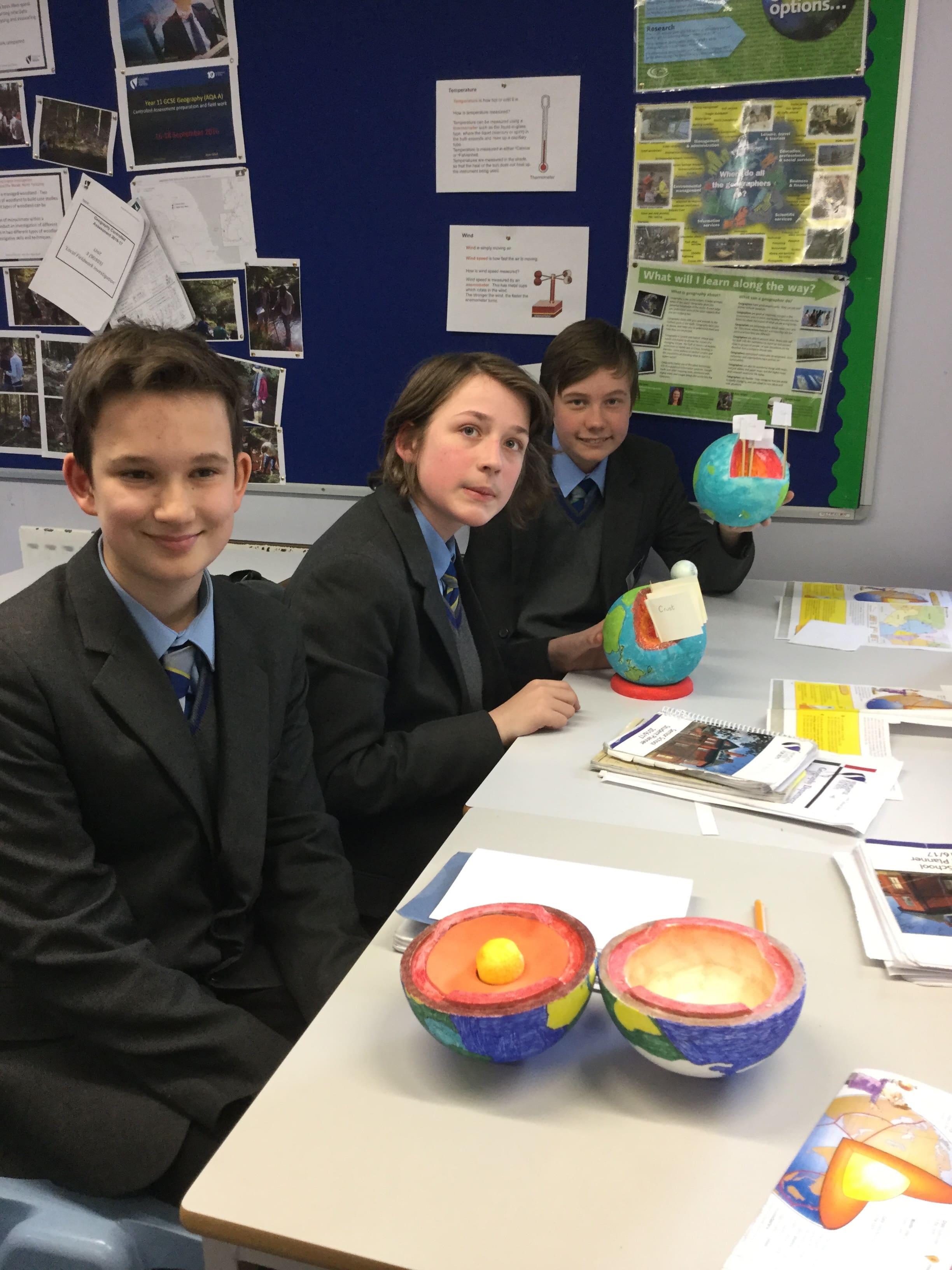Year 8 structure of the earth models - Newcastle School for Boys